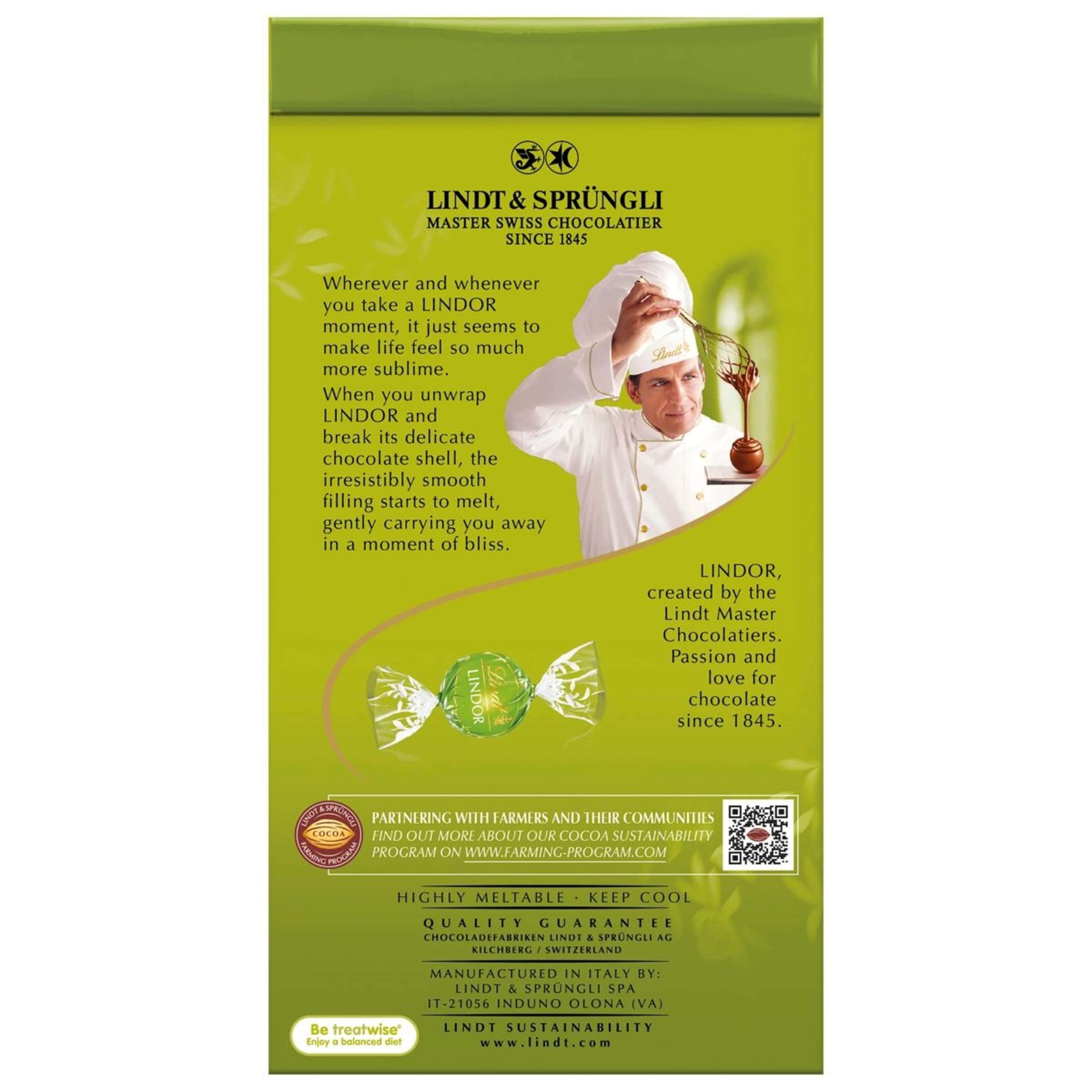 Lindt LINDOR Pistachio Milk Chocolate Bag 123g - Kmart