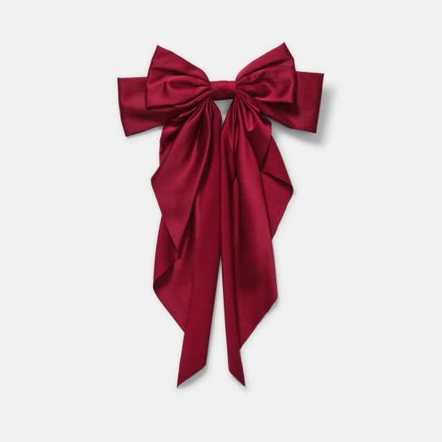 Burgundy Red Barrette Large Bow Hair Clip - Kmart