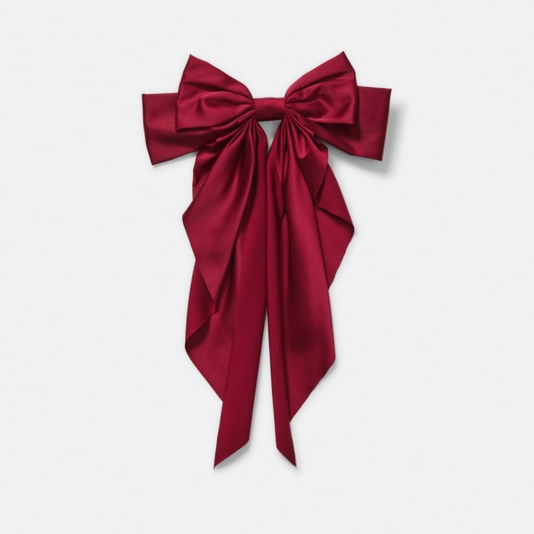 Burgundy Red Barrette Large Bow Hair Clip - Kmart