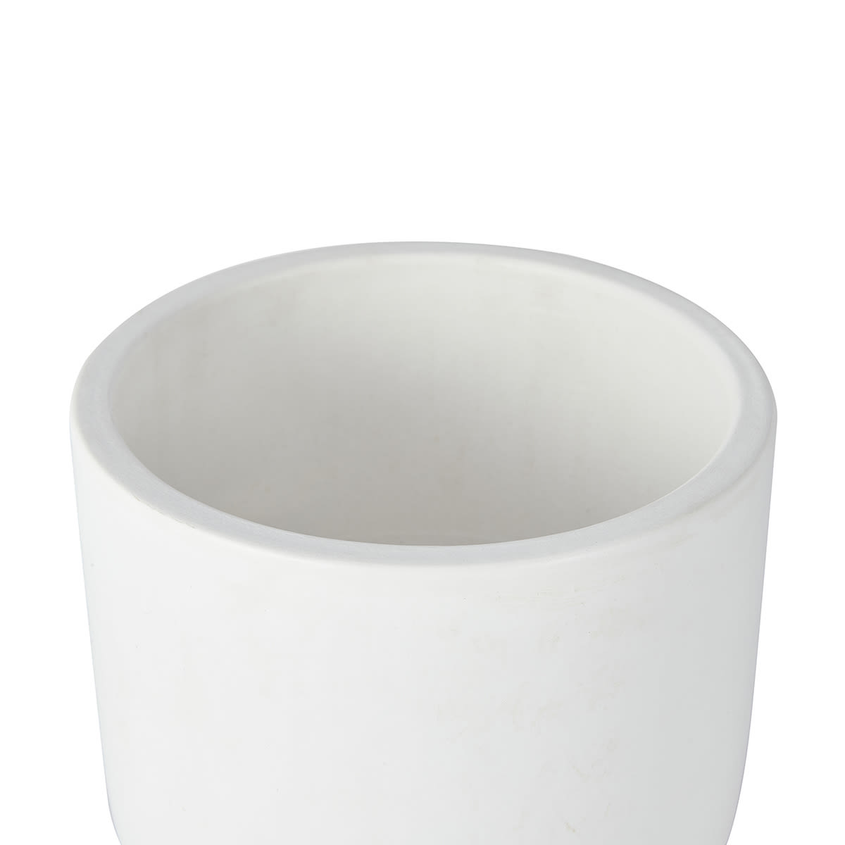 White Planter with Timber Base - Kmart
