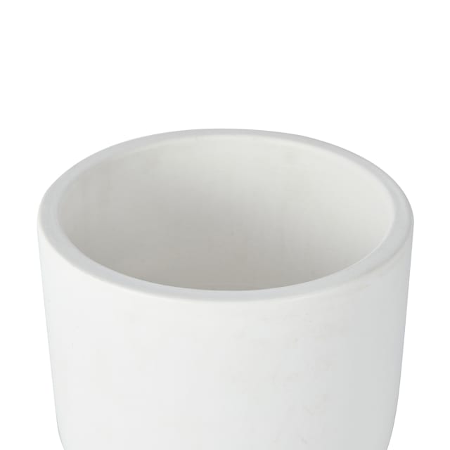 White Planter with Timber Base - Kmart