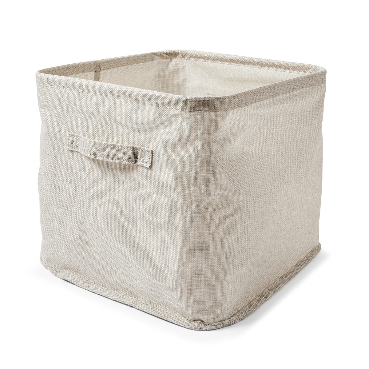 Linen Look Open Storage Box - Beige - Kmart