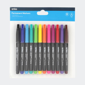 12 Pack Permanent Markers - Kmart