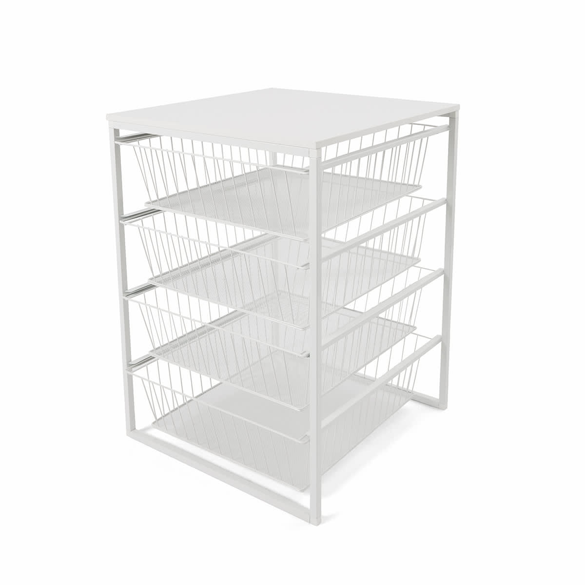 Mesh and Wire 4 Drawer Unit - White - Kmart