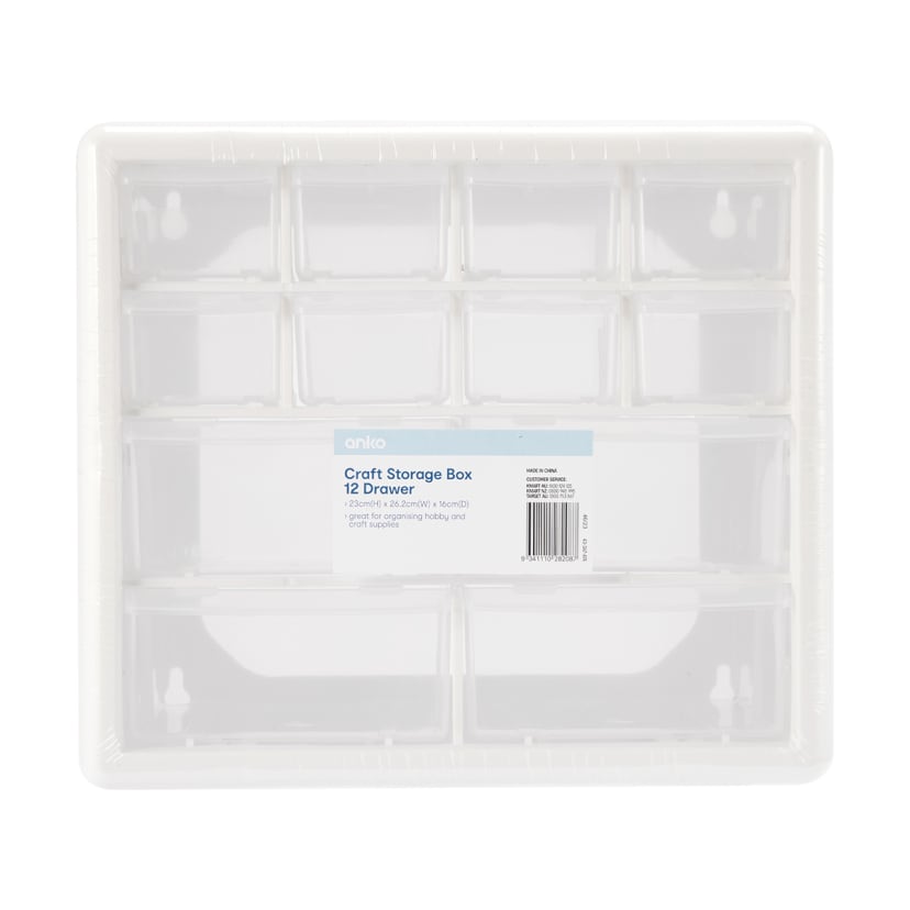 Craft Storage Box 12 Drawer - Kmart