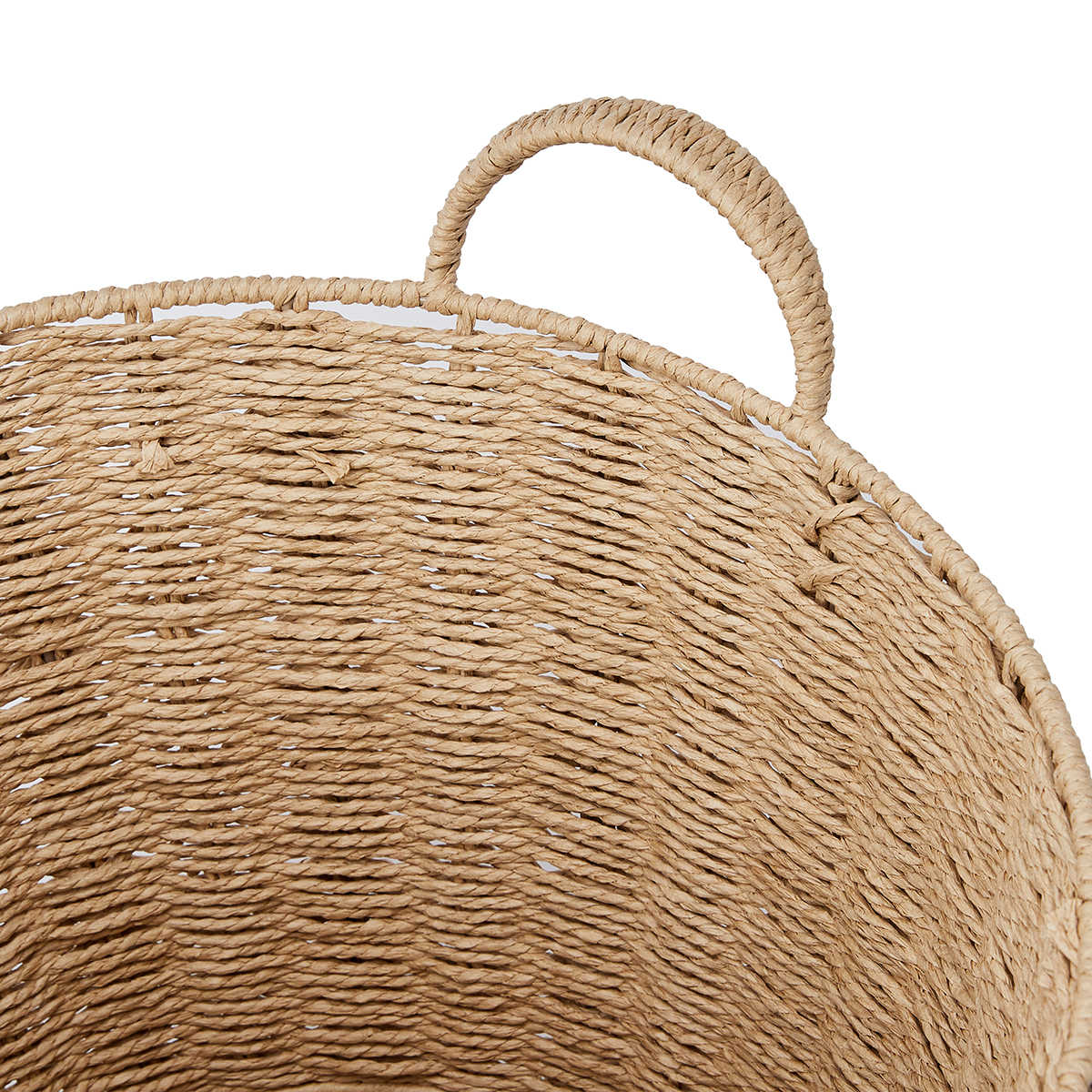 Round Herringbone Paper Rope Basket - Natural - Kmart