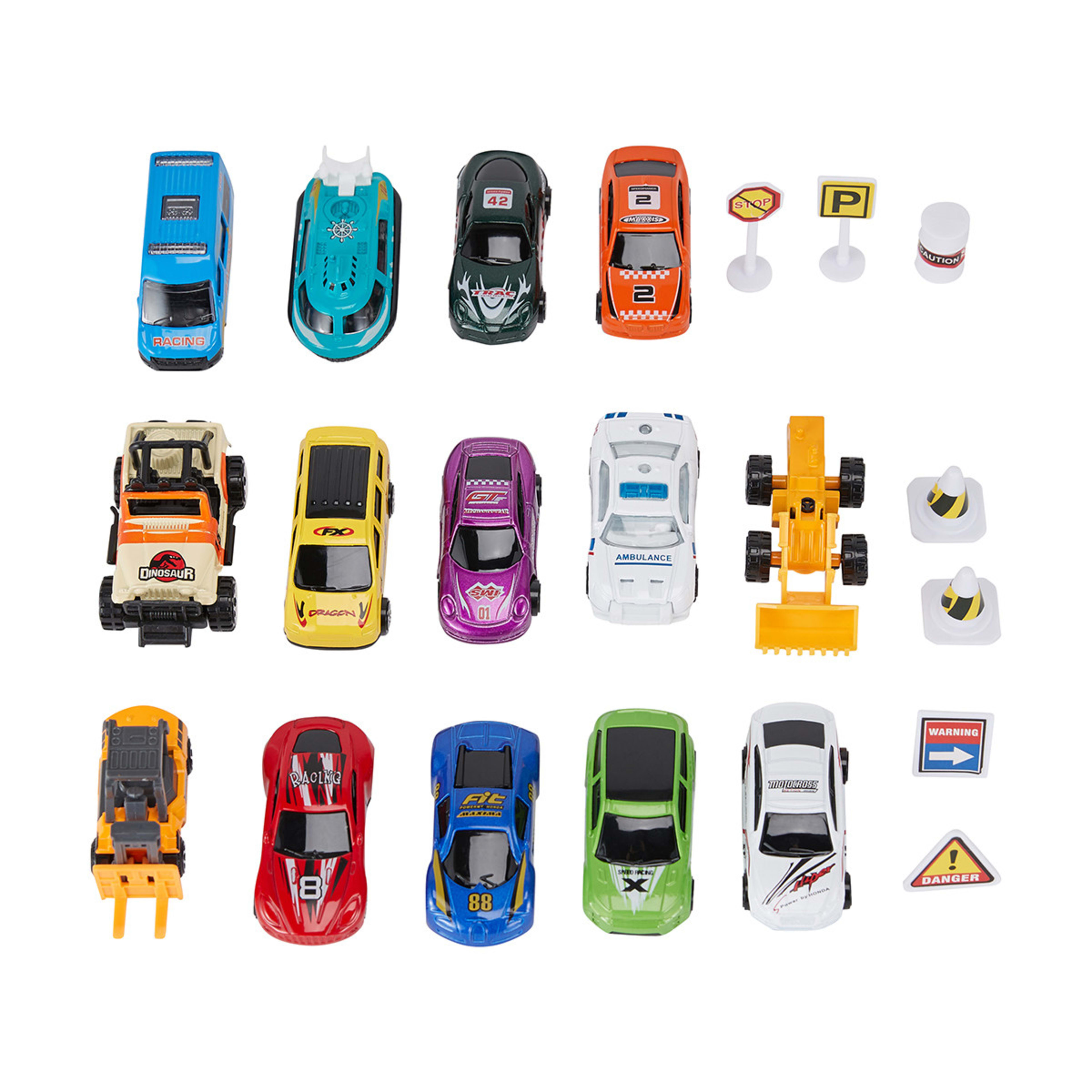 22 Piece Diecast Cars and Play Mat Set - Kmart