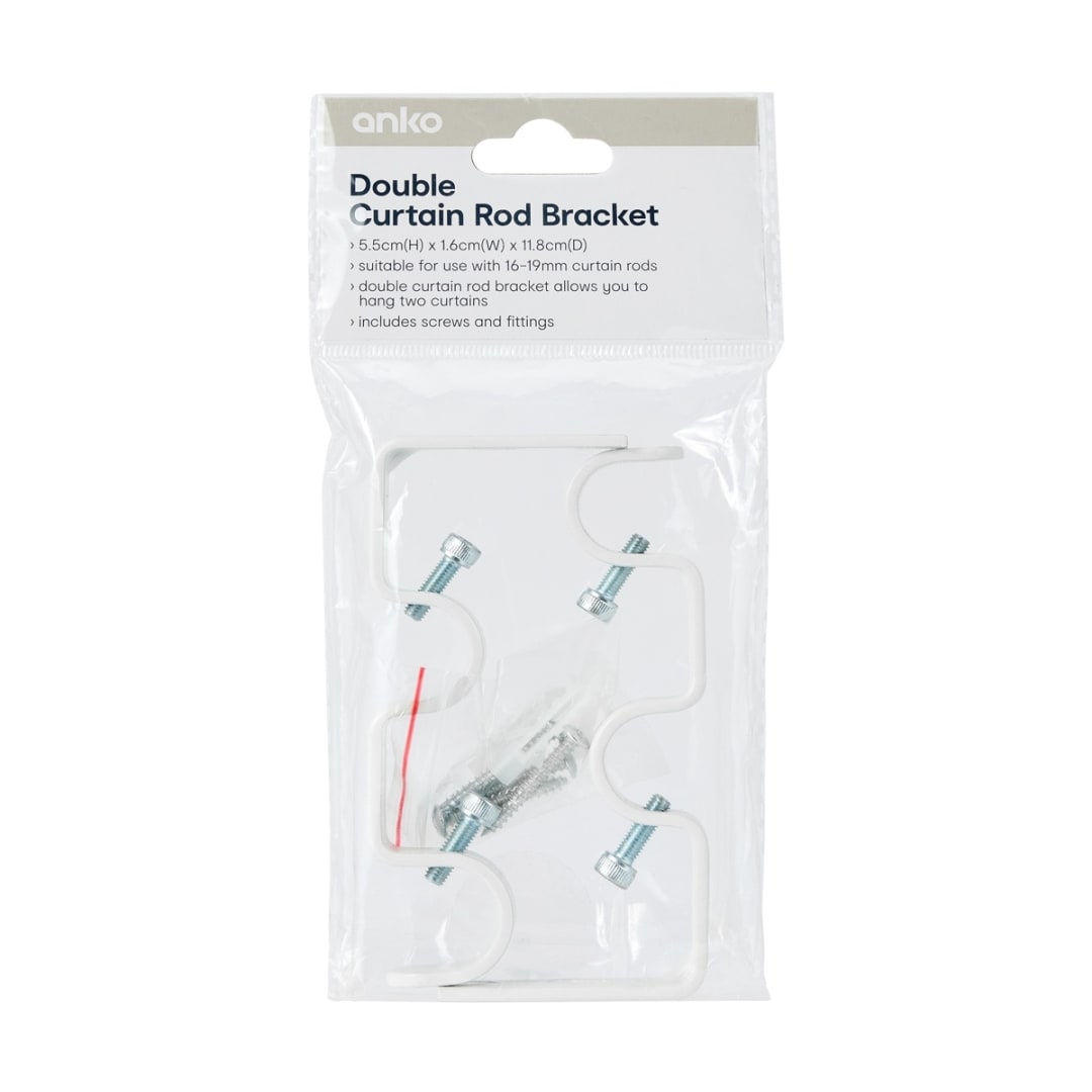 Double Curtain Rod Bracket - White - Kmart
