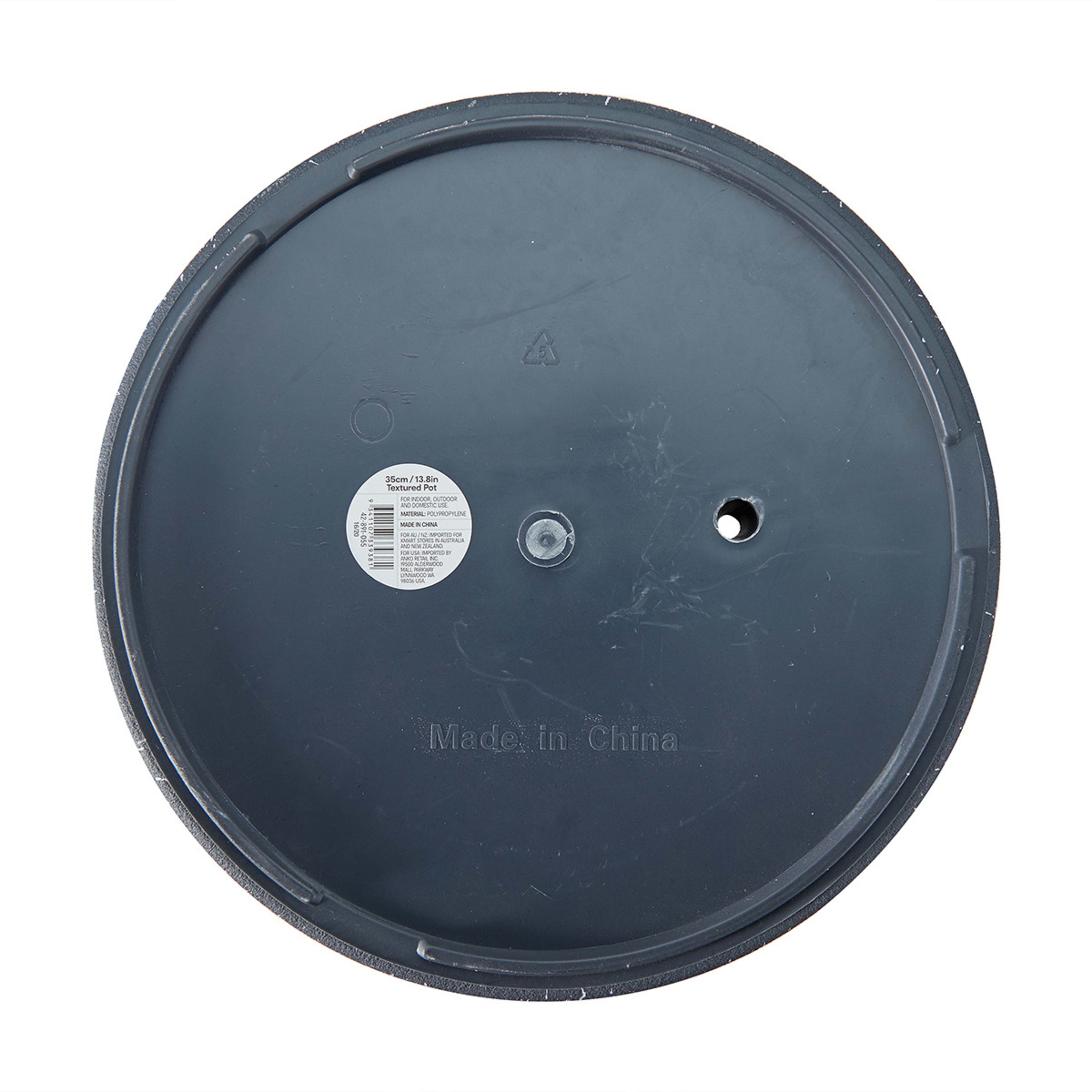 35cm Textured Pot - Grey - Kmart