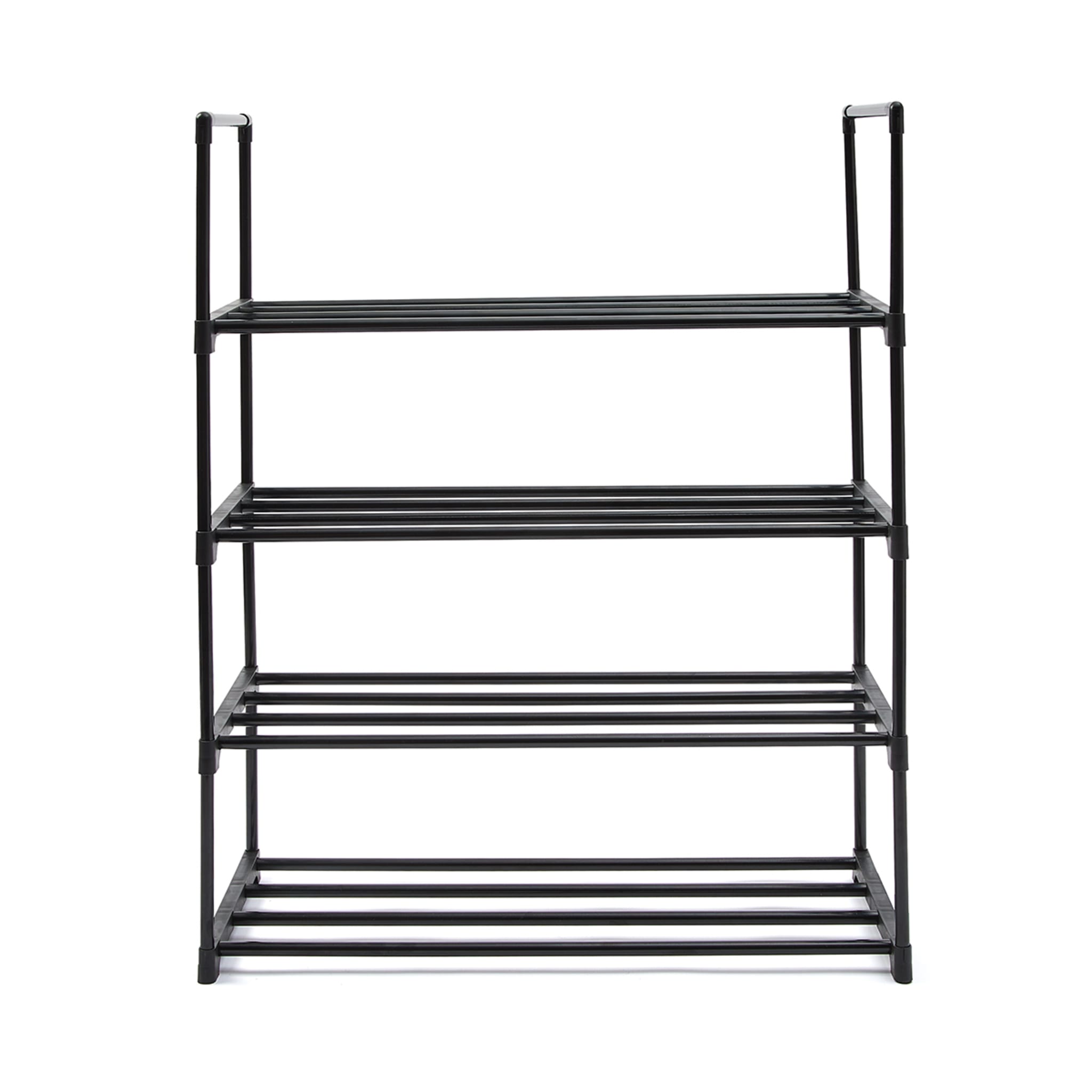 4 Tier Stackable Black Shoe Rack - Kmart NZ
