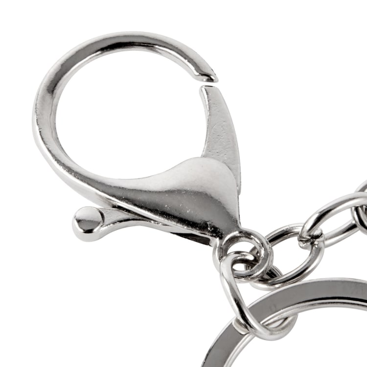 4 Pack Keyrings - Silver Look - Kmart