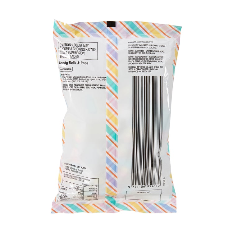 Candy Rolls & Pops 200g - Kmart