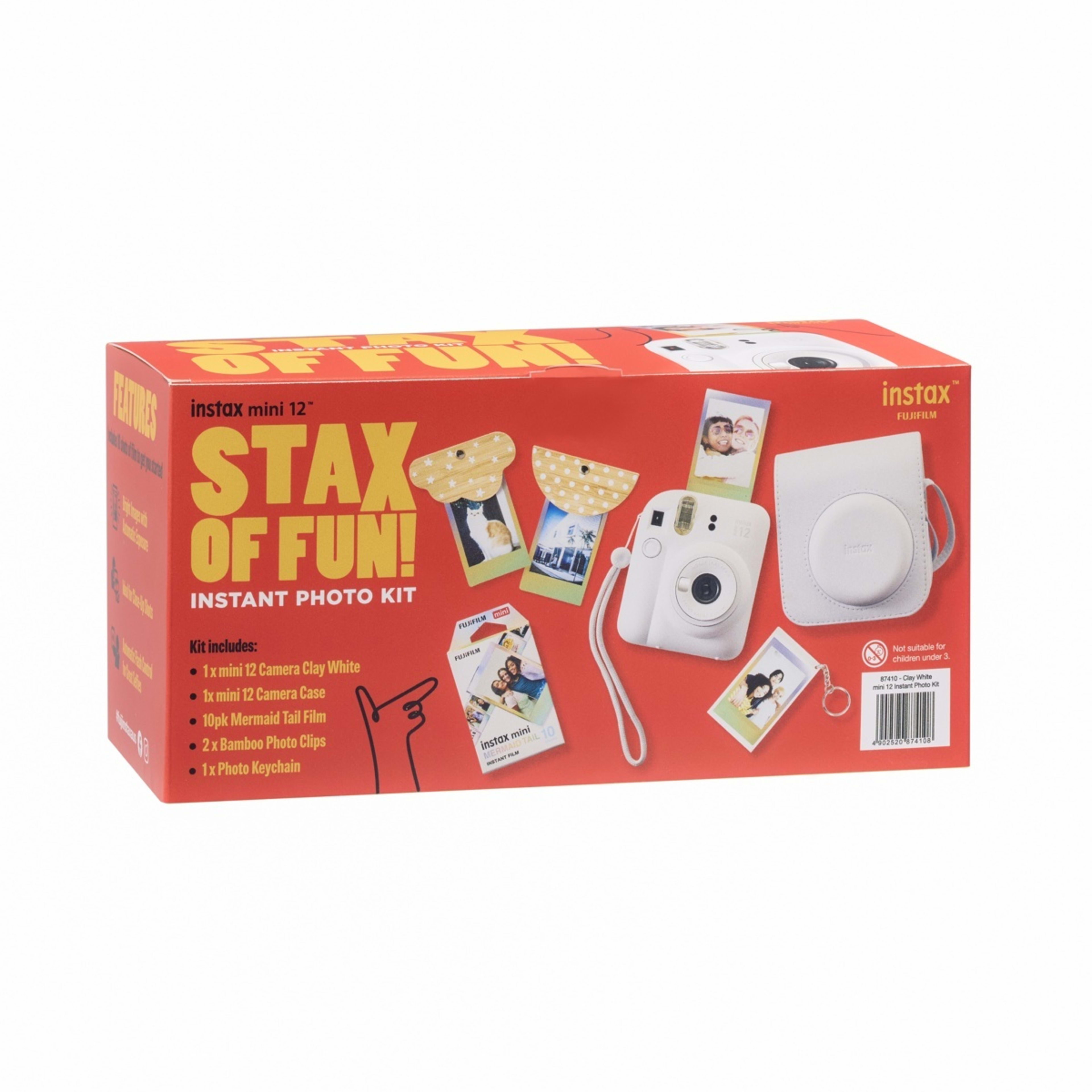 Fujifilm Instax Mini 12 Stax of Fun Instant Photo Kit - Clay White - Kmart