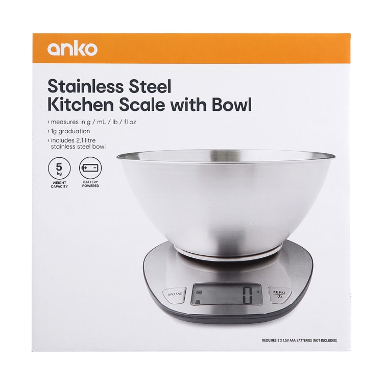 Stainless Steel Kitchen Scale with Bowl - Kmart