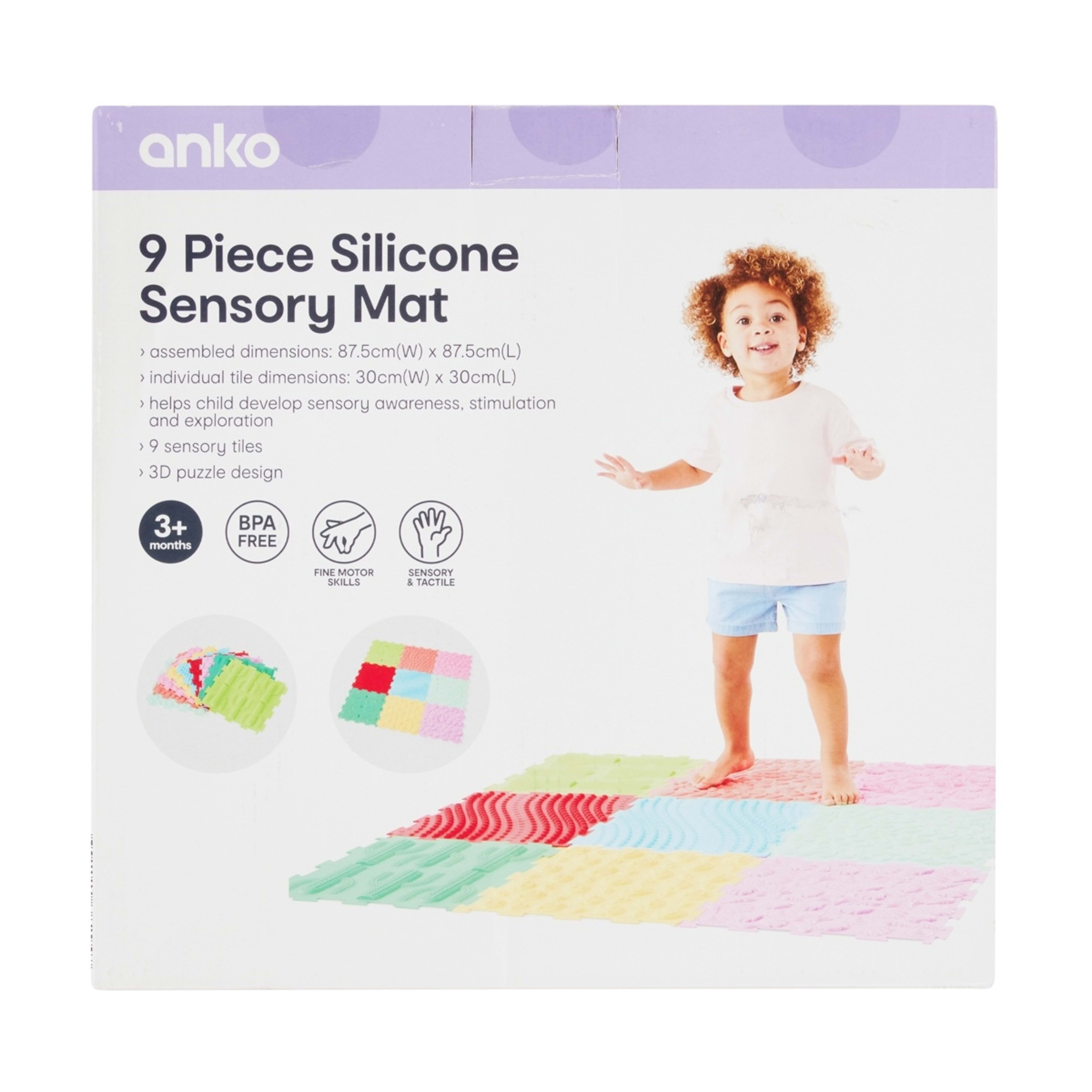 9 Piece Silicone Sensory Mat - Kmart