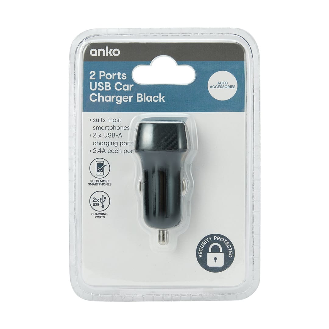 USB-A 2 Port Car Charger - Kmart