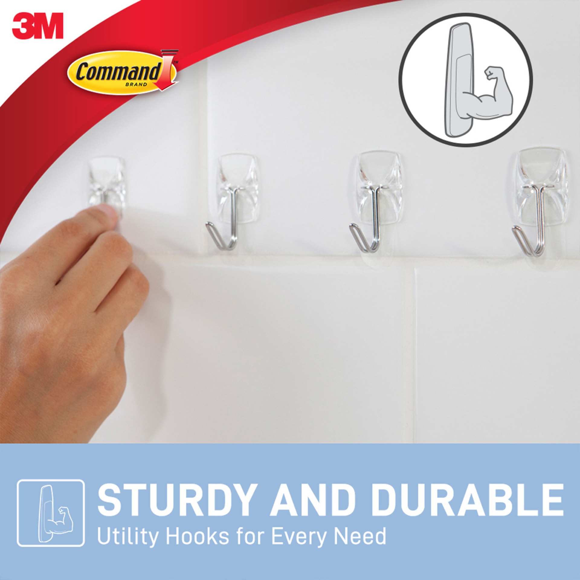 3M Command Hooks and Strips- Clear, Set of 3 - Kmart