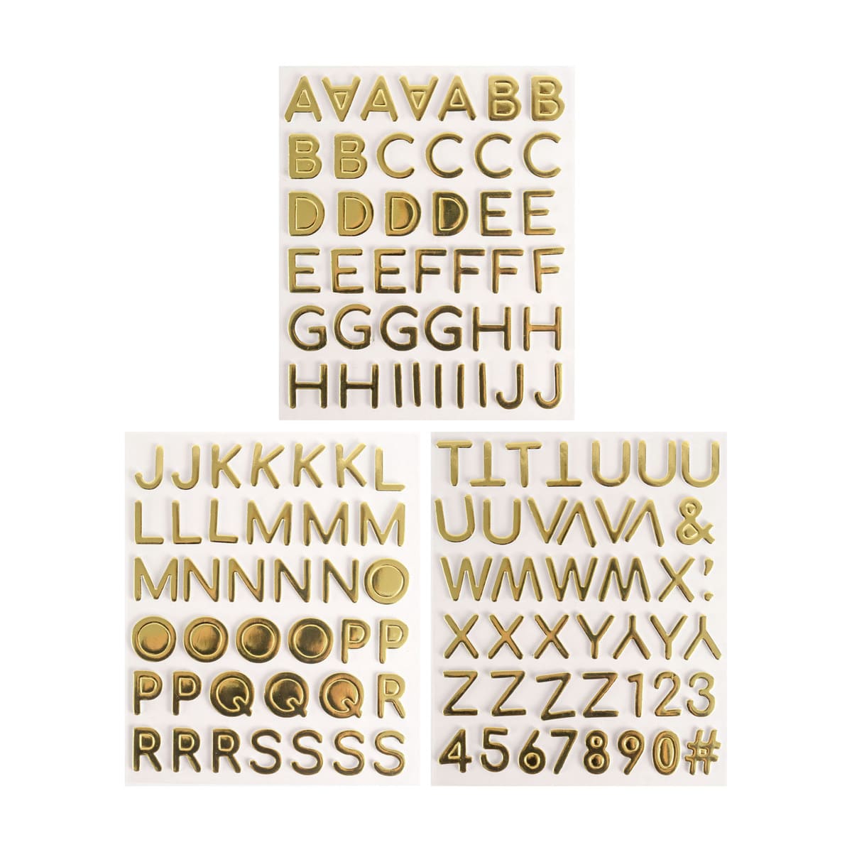 Foil Alphabet Stickers - Gold Look - Kmart