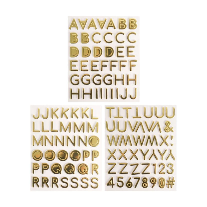 Foil Alphabet Stickers - Gold Look - Kmart