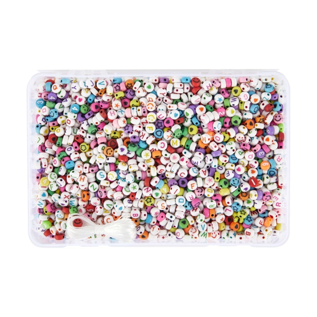 Assorted Shape and Alphabet Beads Set - Brights - Kmart