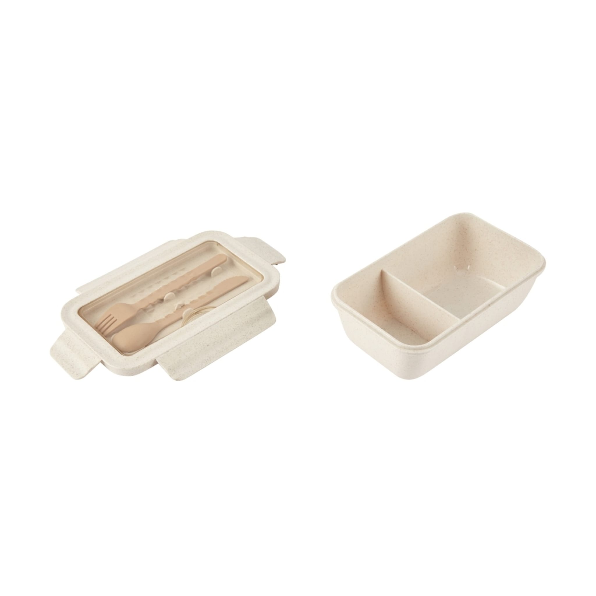 Oatmeal Wheat Straw Lunch Box with Cutlery - Kmart NZ