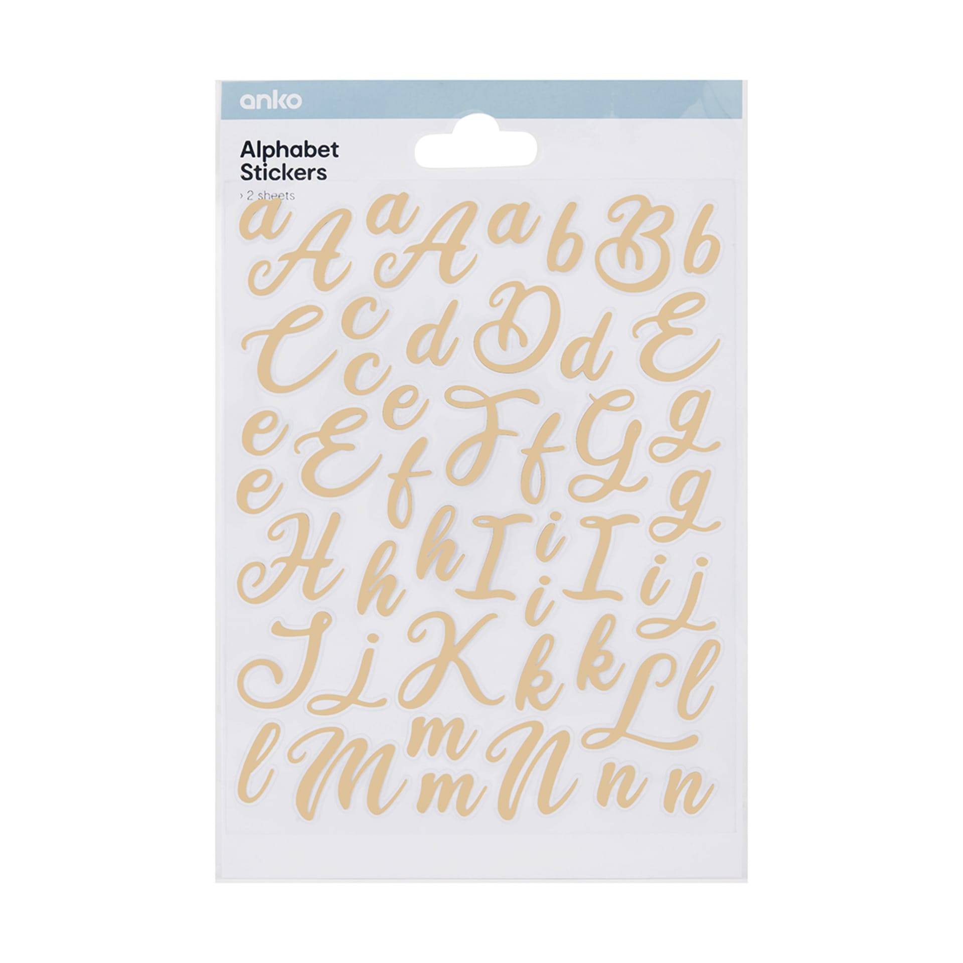 Alphabet Stickers - Gold Look - Kmart