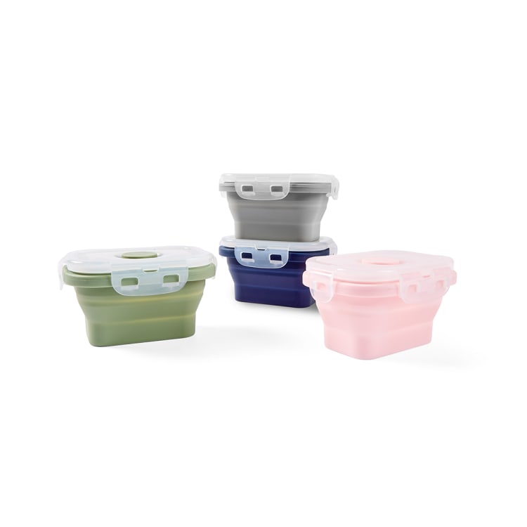 4 Piece Collapsible Silicone Snack Containers - Kmart