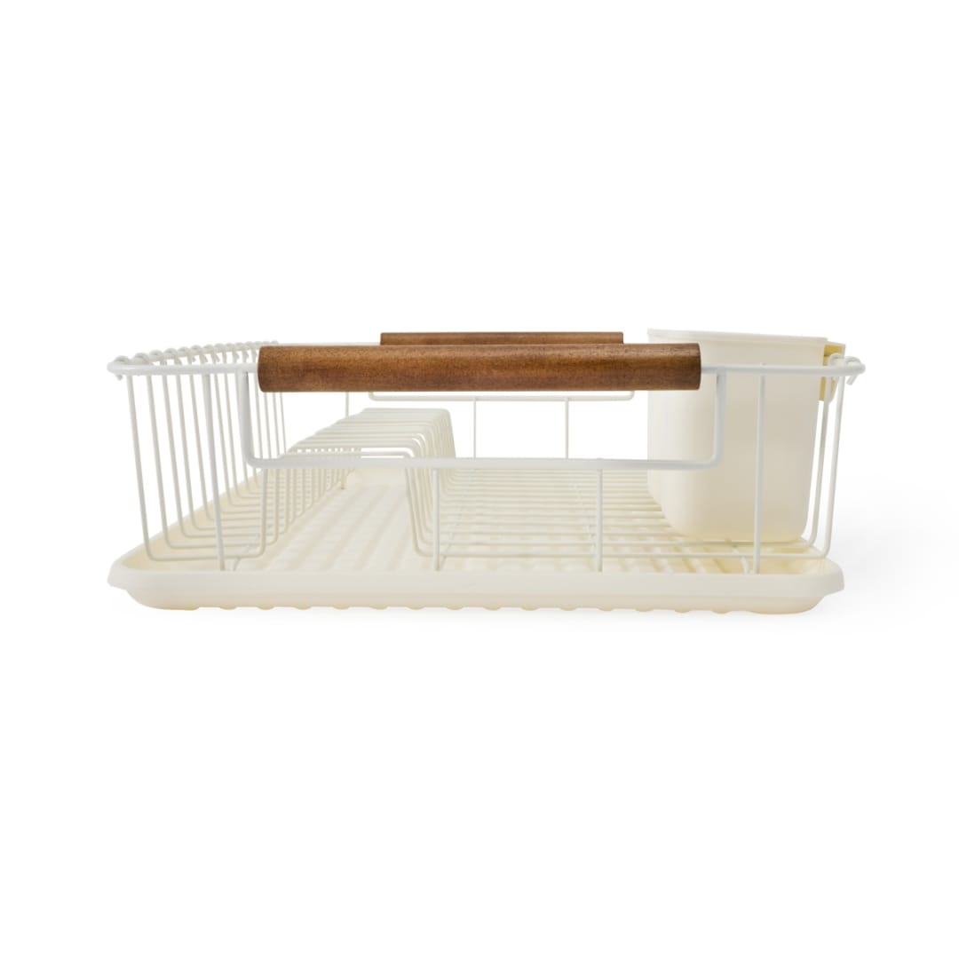 Off White Acacia Handle Dish Rack - Kmart