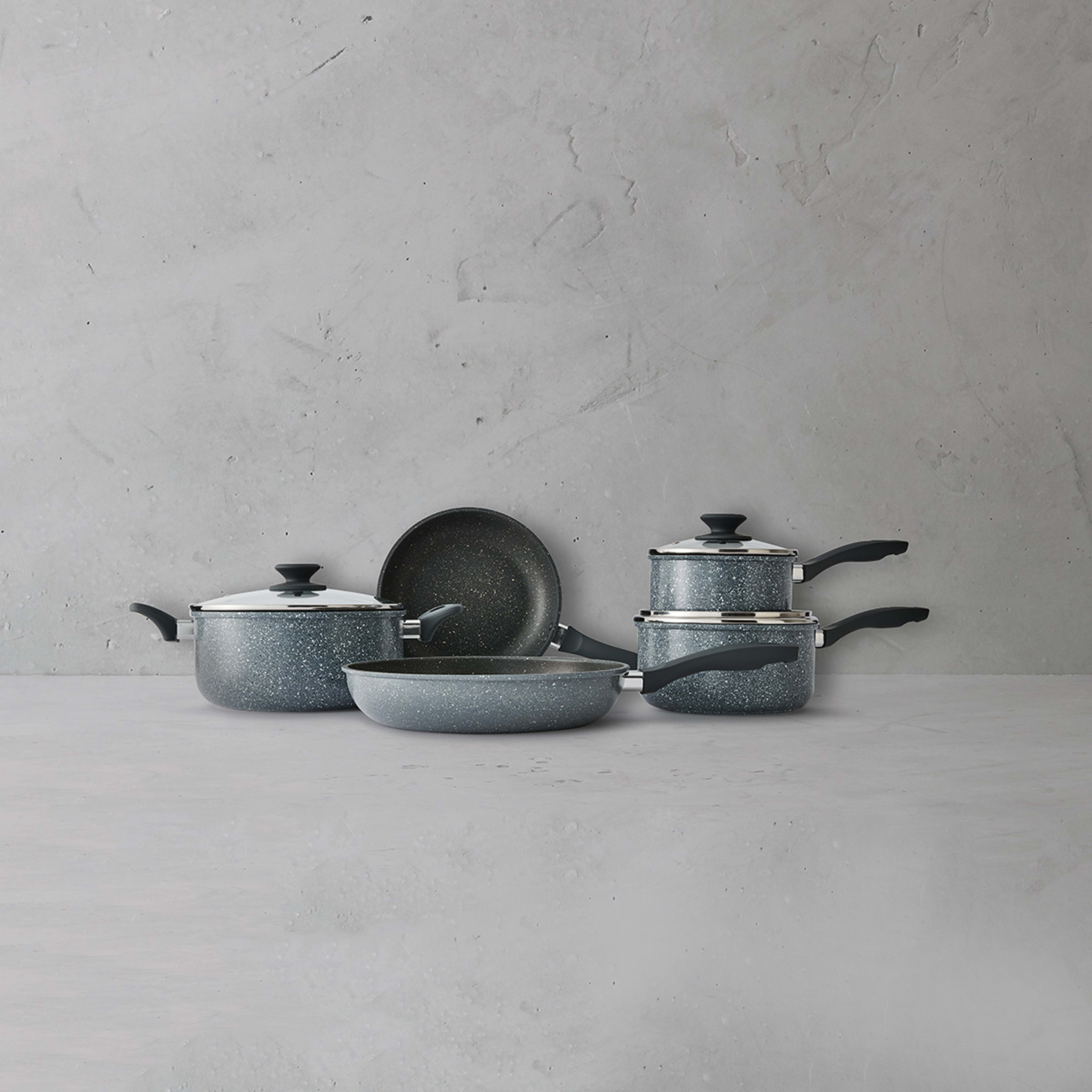 5 Piece Cookware Set - Stone Grey - Kmart
