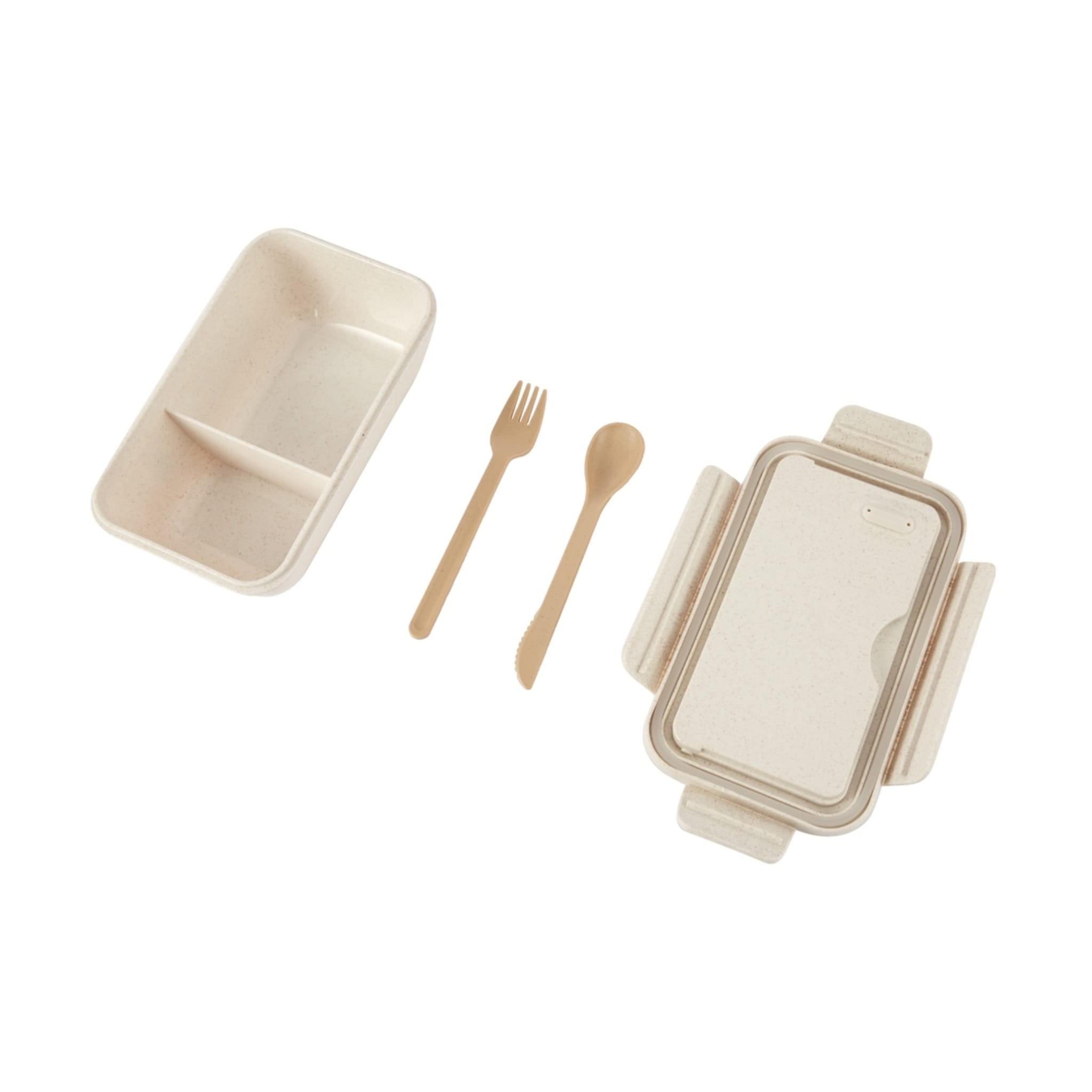 Oatmeal Wheat Straw Lunch Box with Cutlery - Kmart