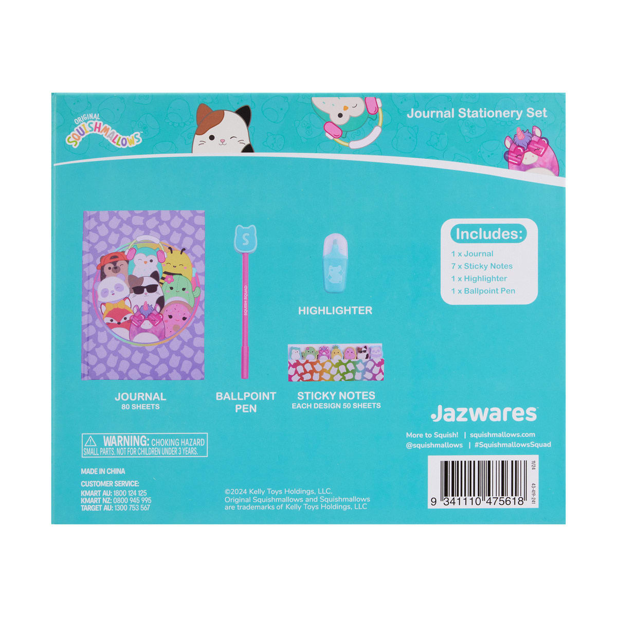 Original Squishmallows Journal Stationery Set - Kmart