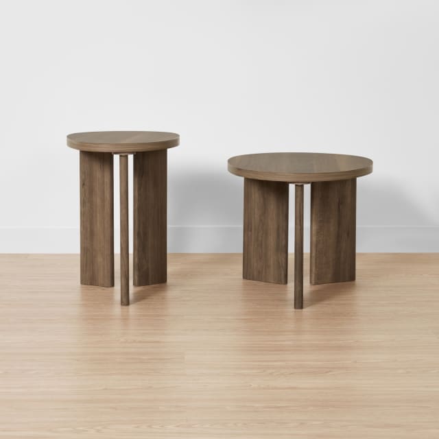 Set of 2 Walnut Side Tables - Kmart