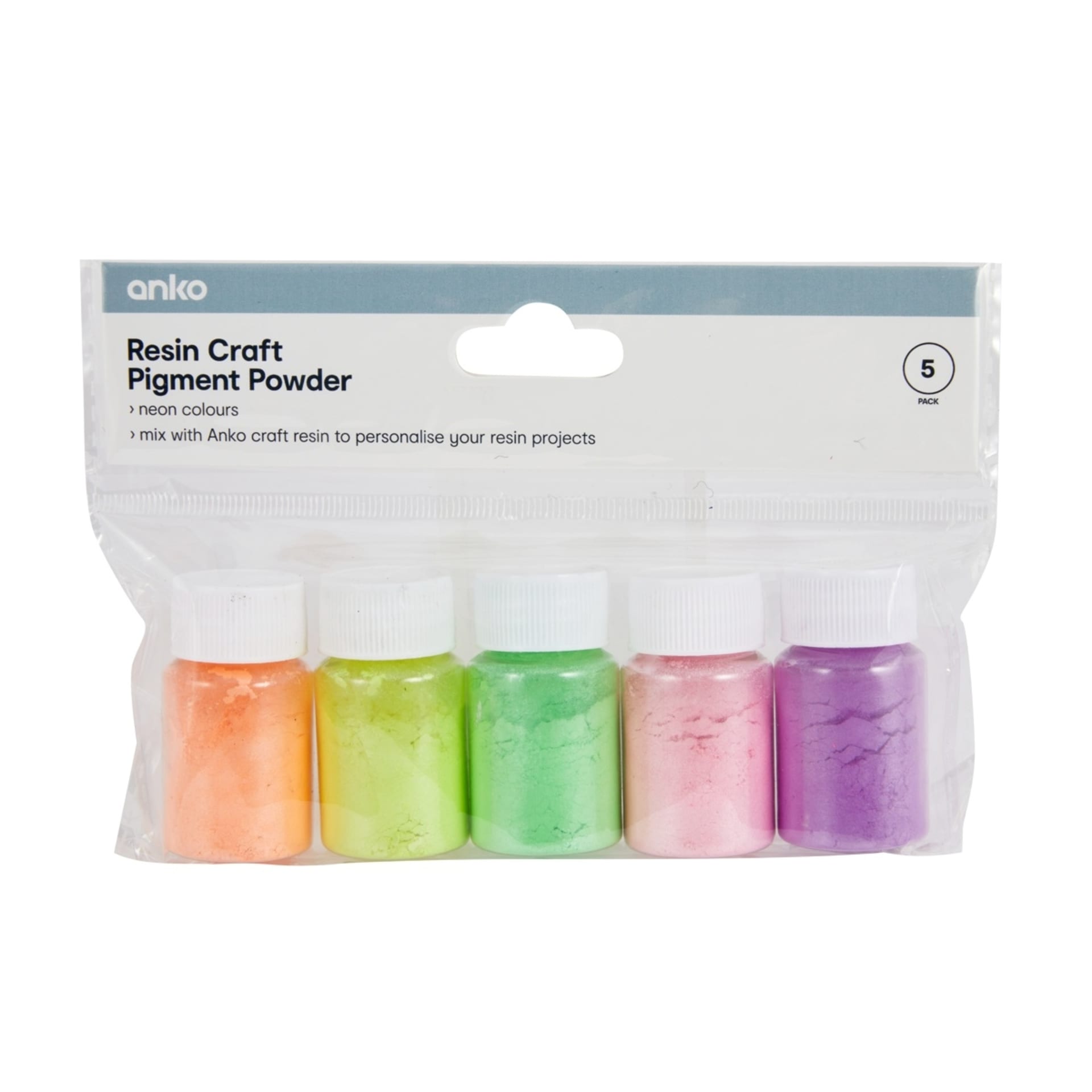 5 Pack Resin Craft Pigment Powder - Neon - Kmart