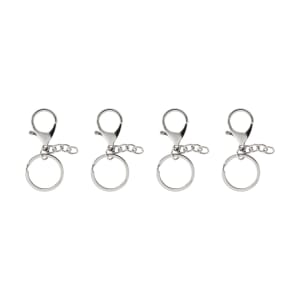 4 Pack Keyrings - Silver Look - Kmart