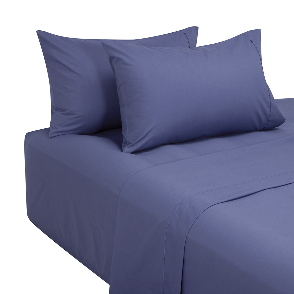 180 Thread Count Sheet Set - Queen Bed, Mid Blue - Kmart NZ