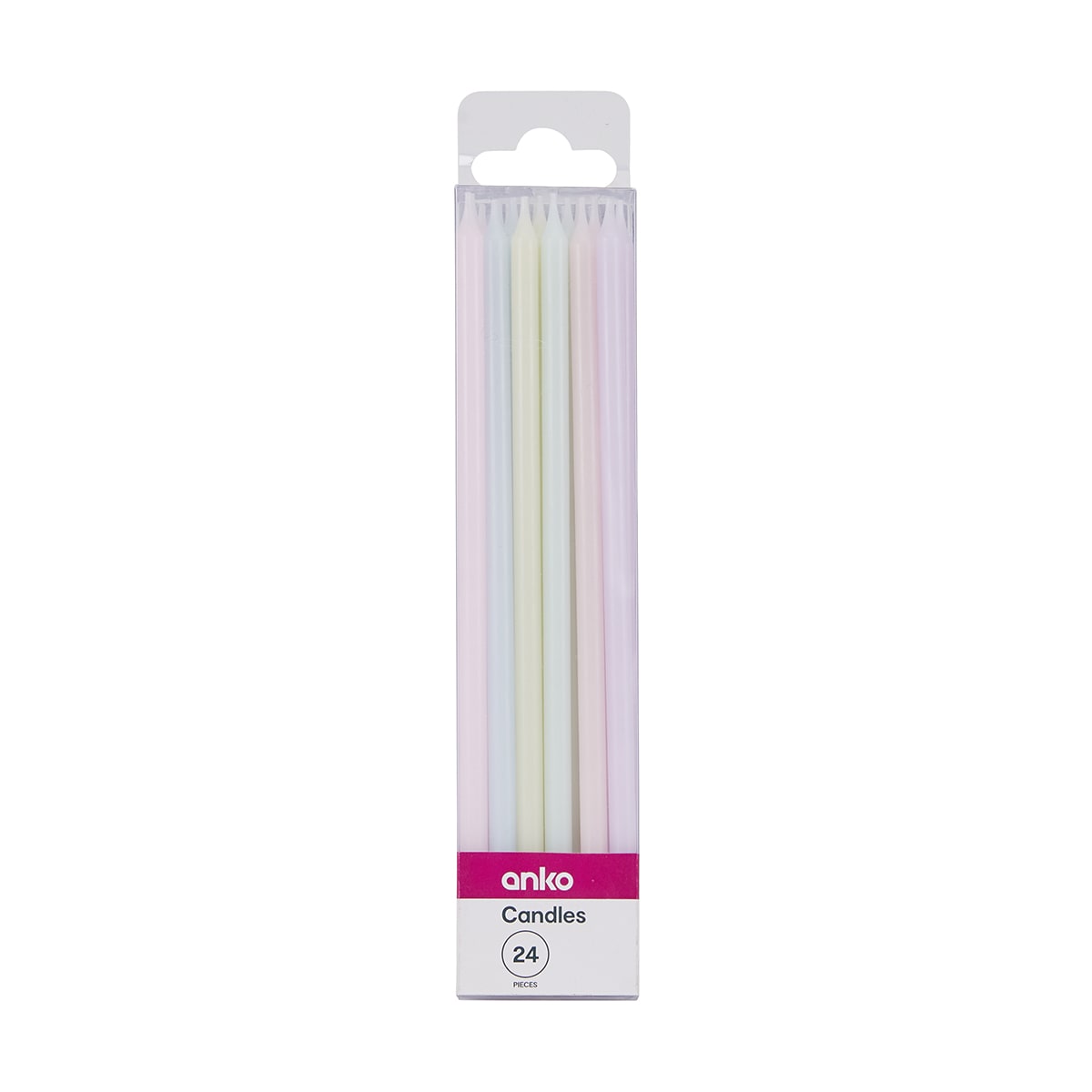 24 Pack Candles - Pastel - Kmart