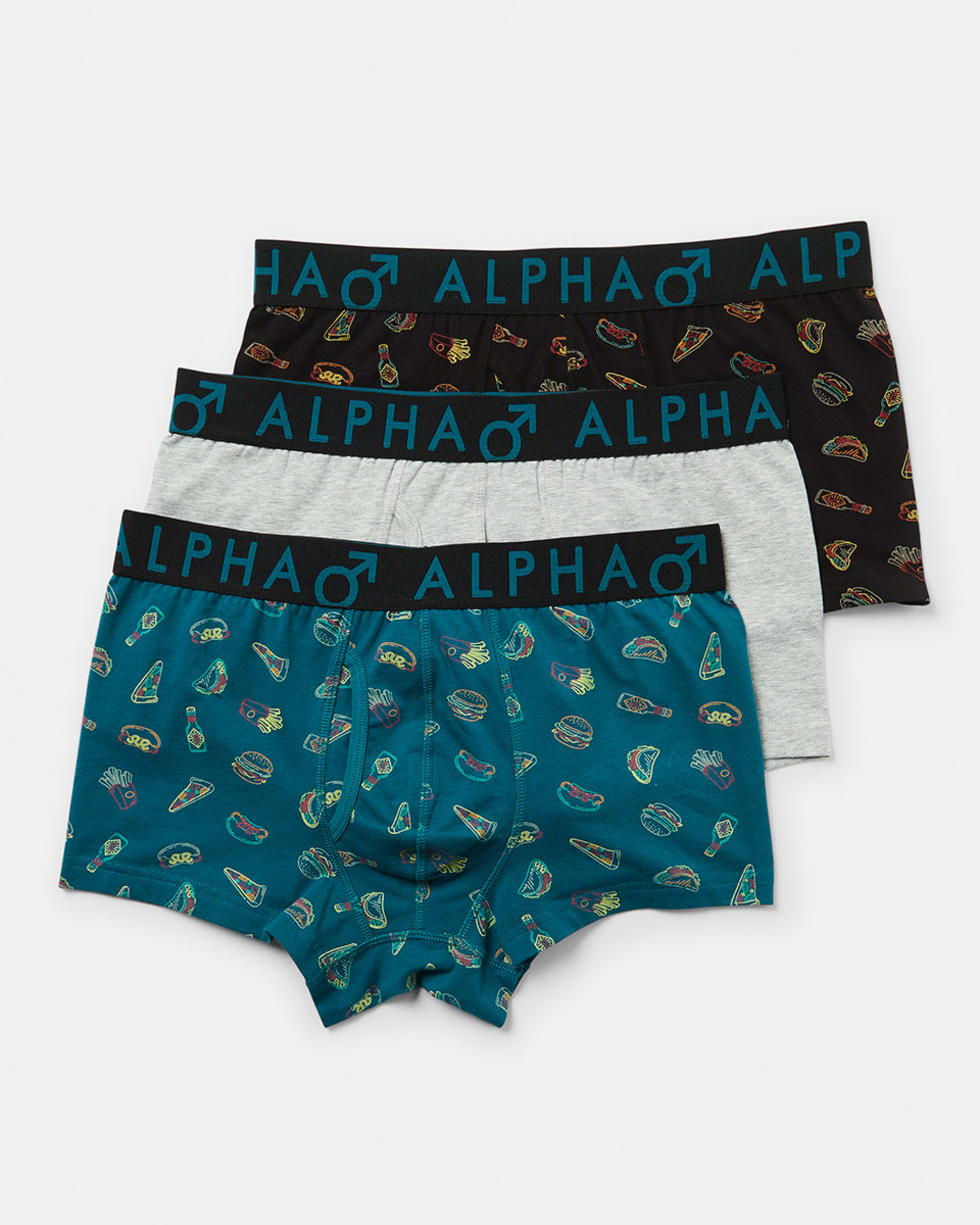 3 Pack Fly Front Print Trunks - Kmart NZ