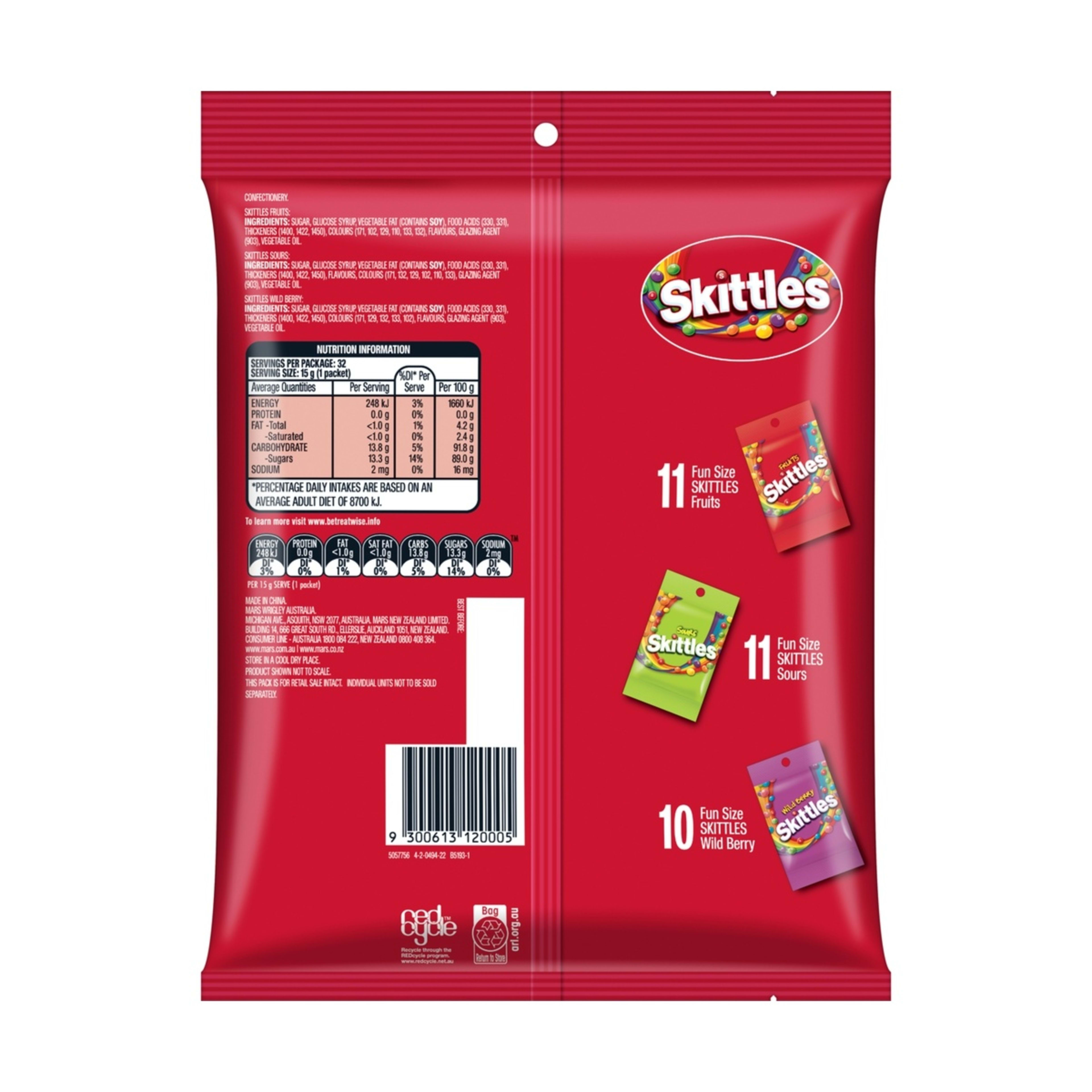 32 Pack Skittles Variety Pack 480g - Kmart