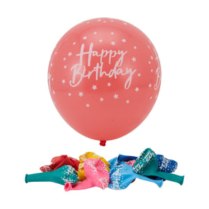 12 Pack Multi Colour Happy Birthday Balloons - Kmart
