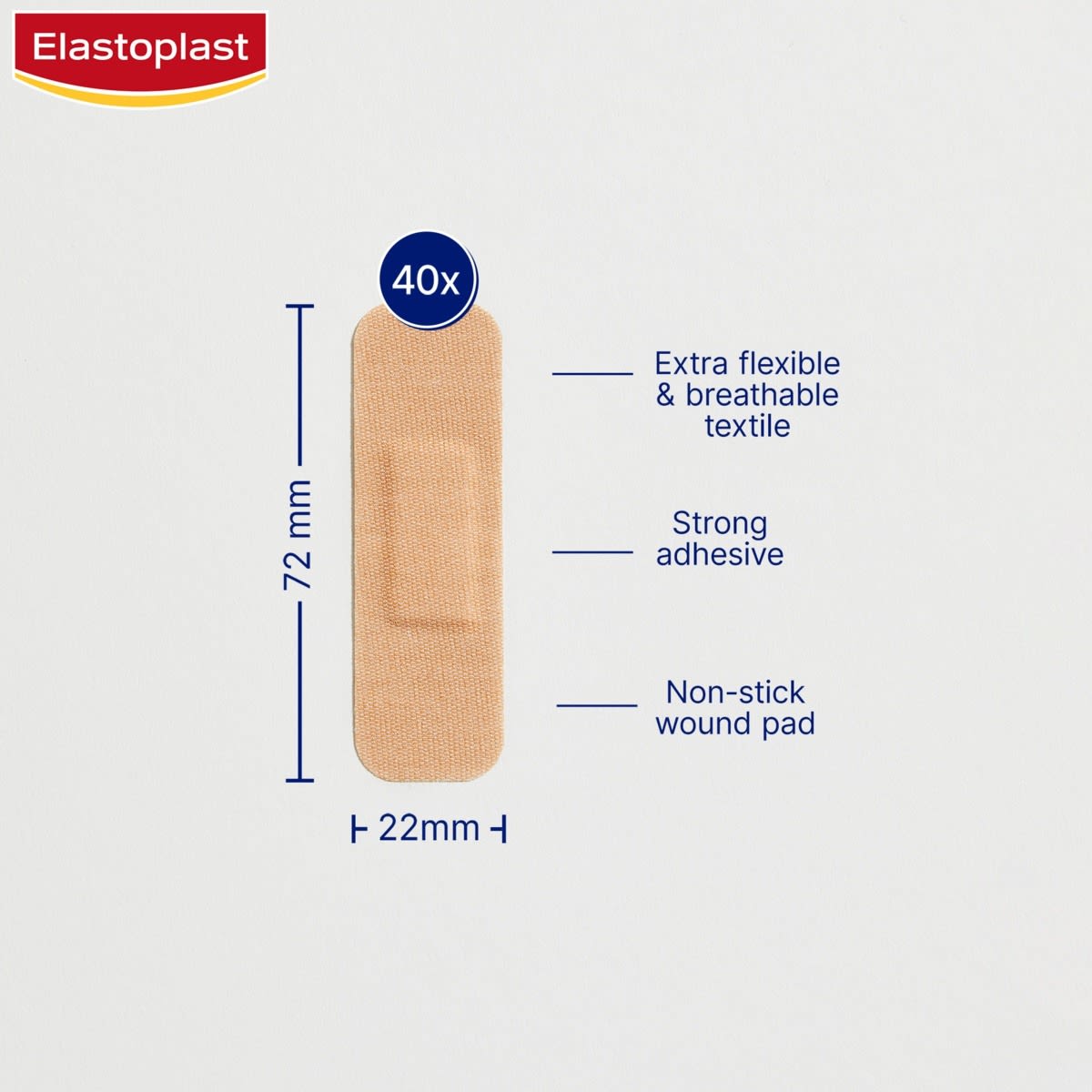 40 Pack Elastoplast Flexible Fabric Plasters - Kmart
