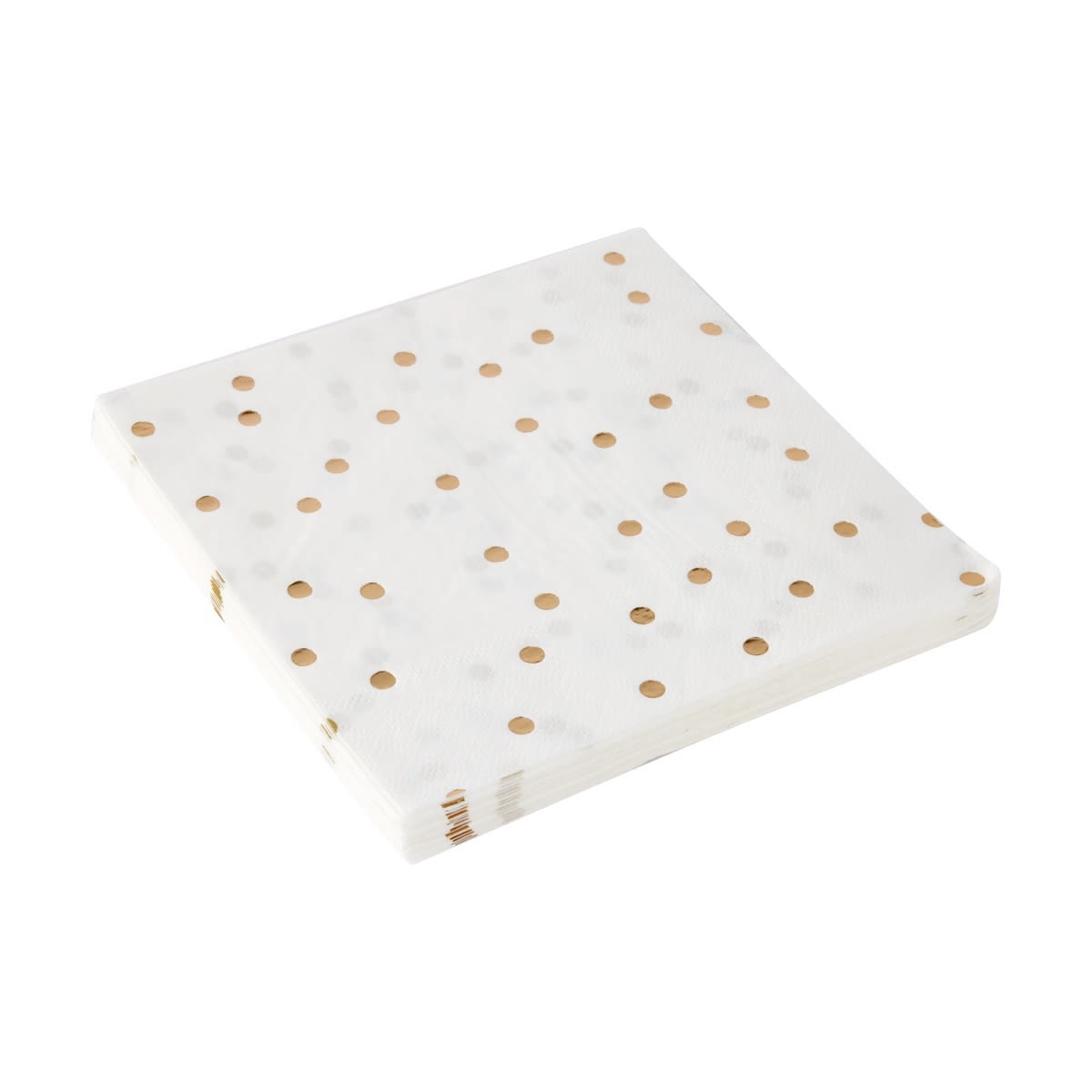 20 Pack Gold Print Polka Dot Napkins - Kmart NZ