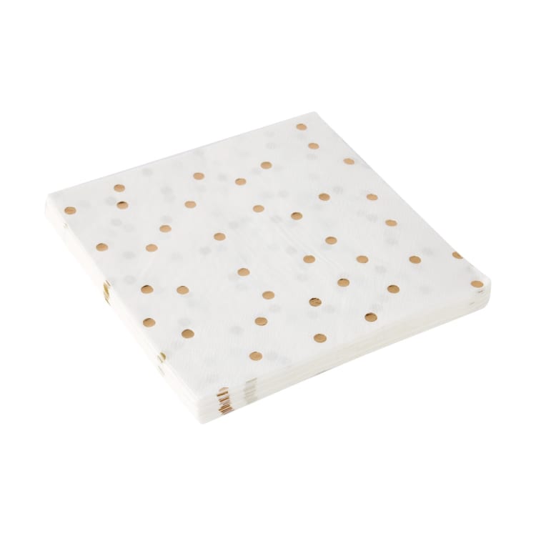 20 Pack Gold Print Polka Dot Napkins - Kmart