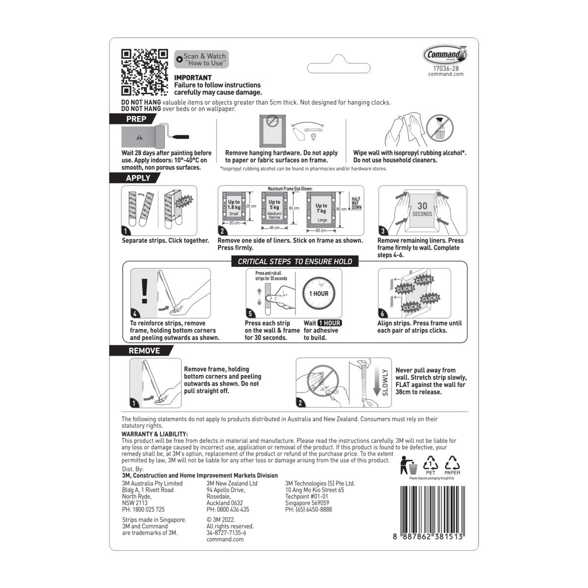 3M Command 28 Pack Picture Hanging Strips Value Pack - Kmart