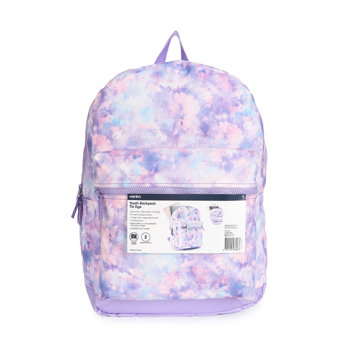 24L Youth Backpack - Tie Dye - Kmart