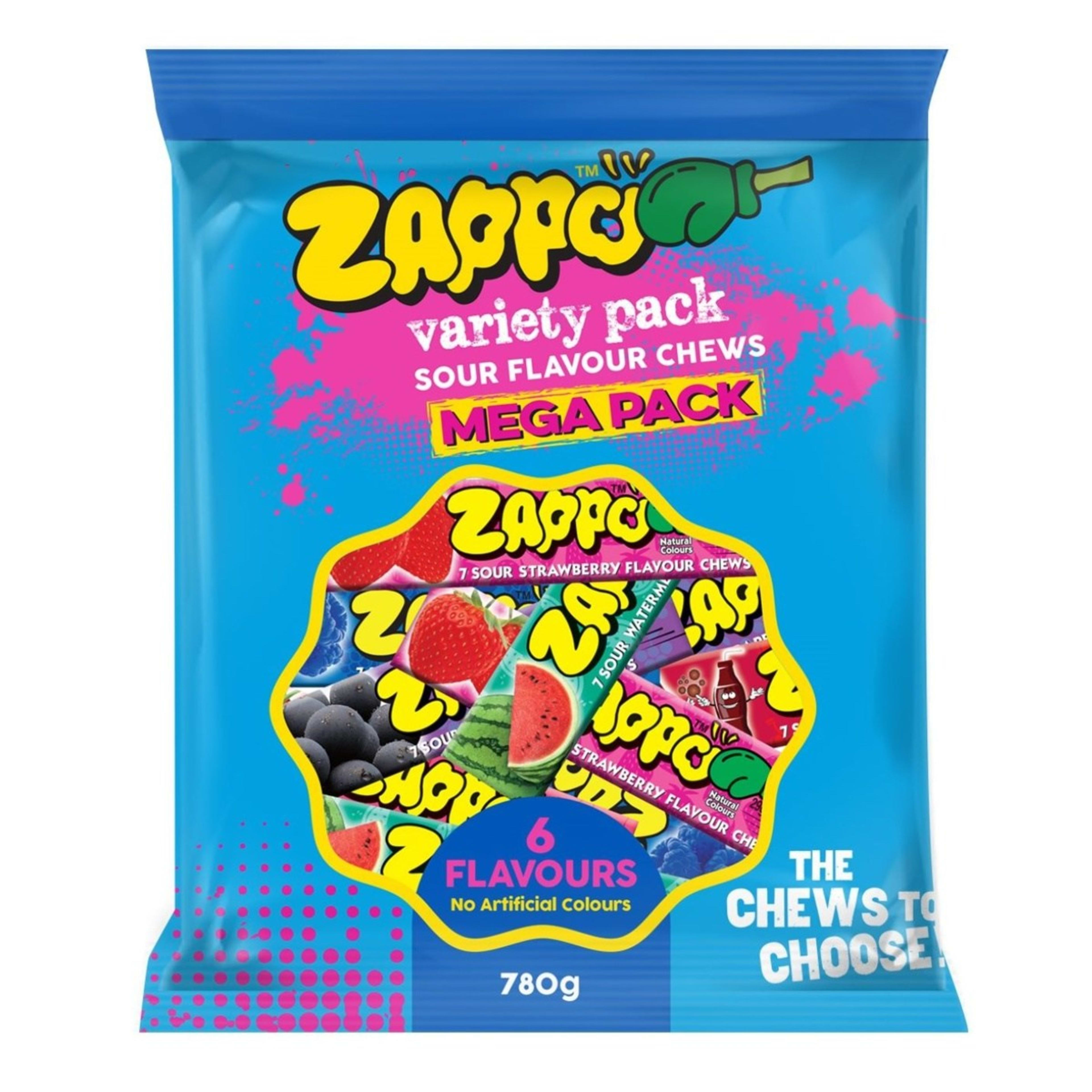 Zappo Sour Flavour Chew Mega Pack 780g - Kmart
