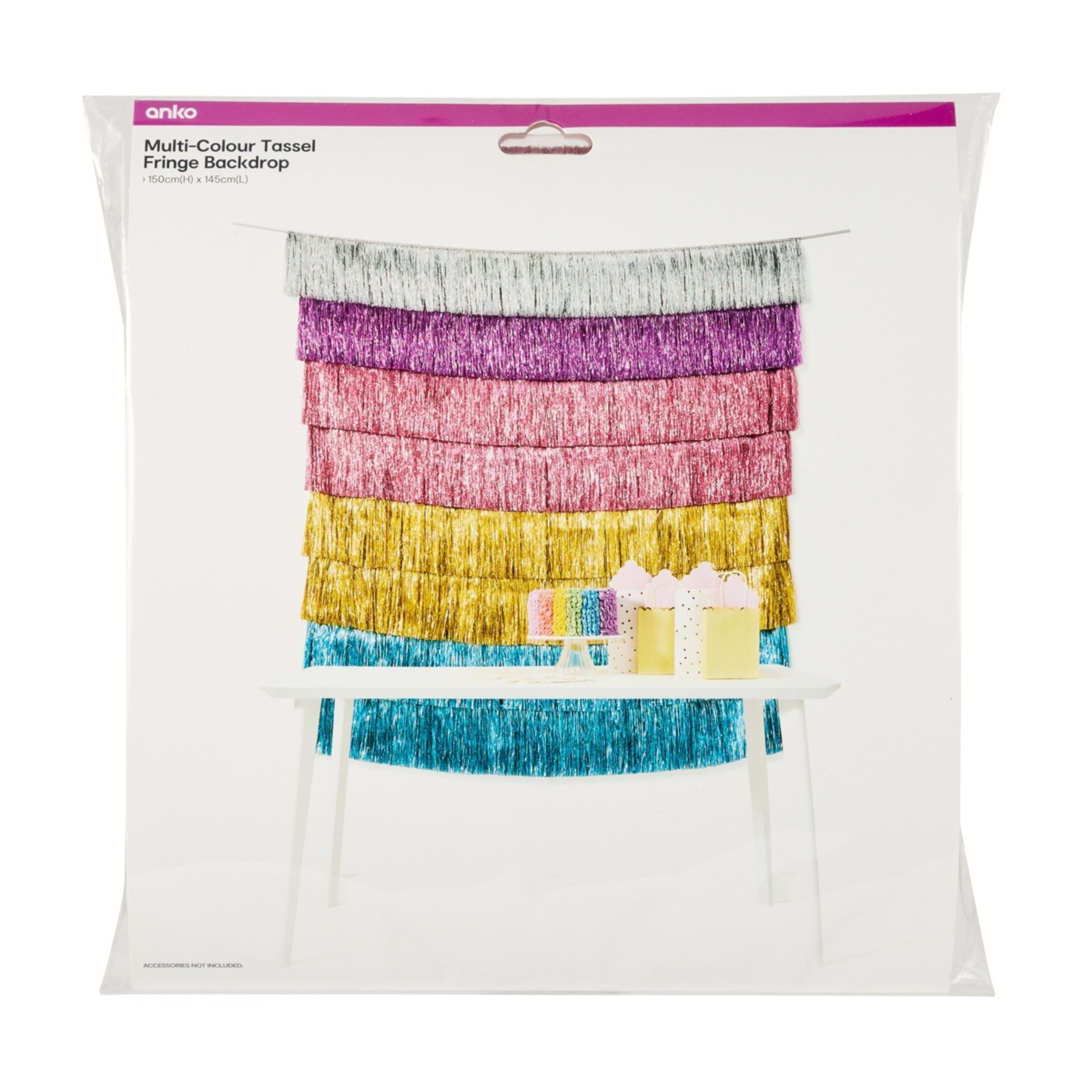 Multi-Colour Tassel Fringe Backdrop - Kmart