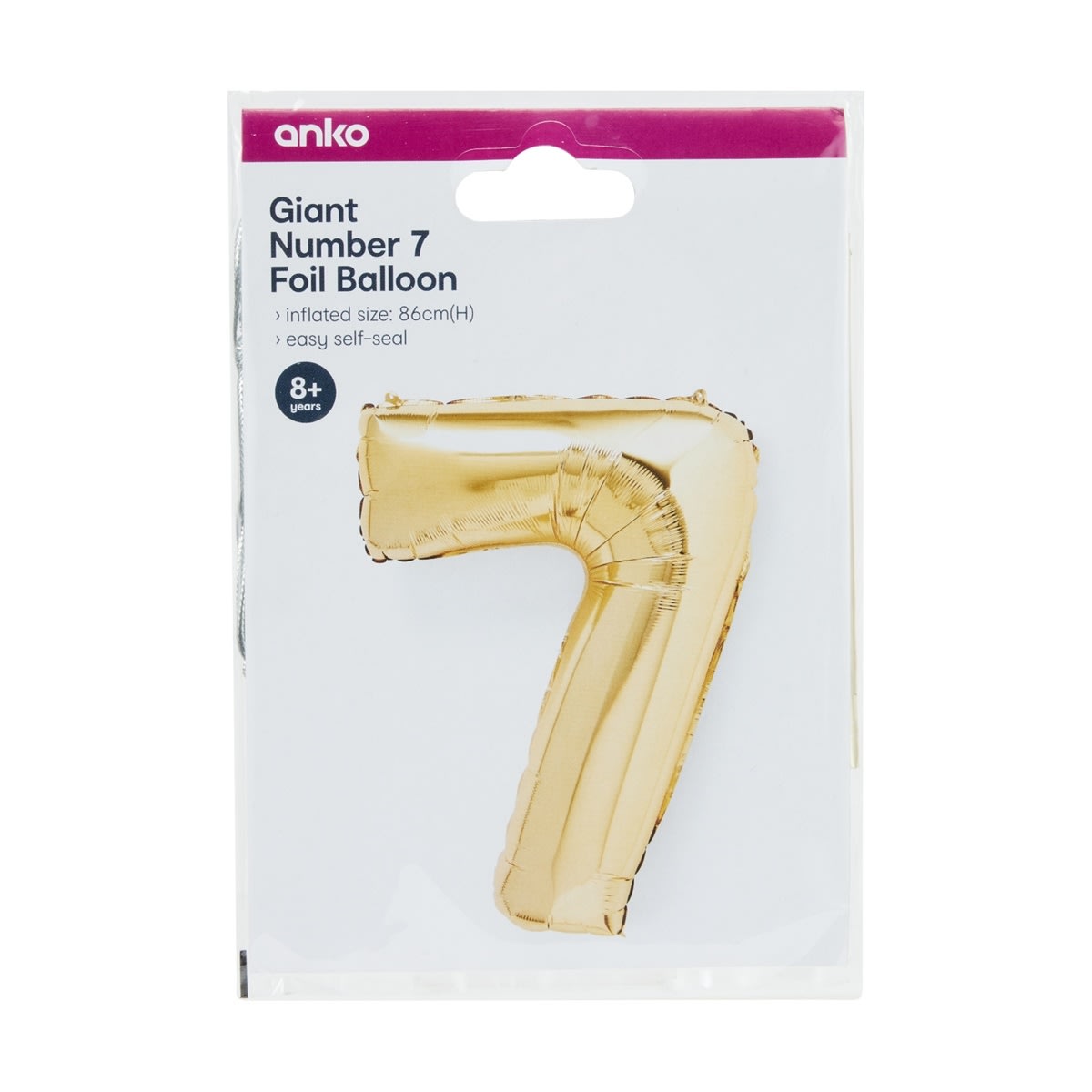 Gold Look Giant Number 7 Foil Balloon - Kmart NZ