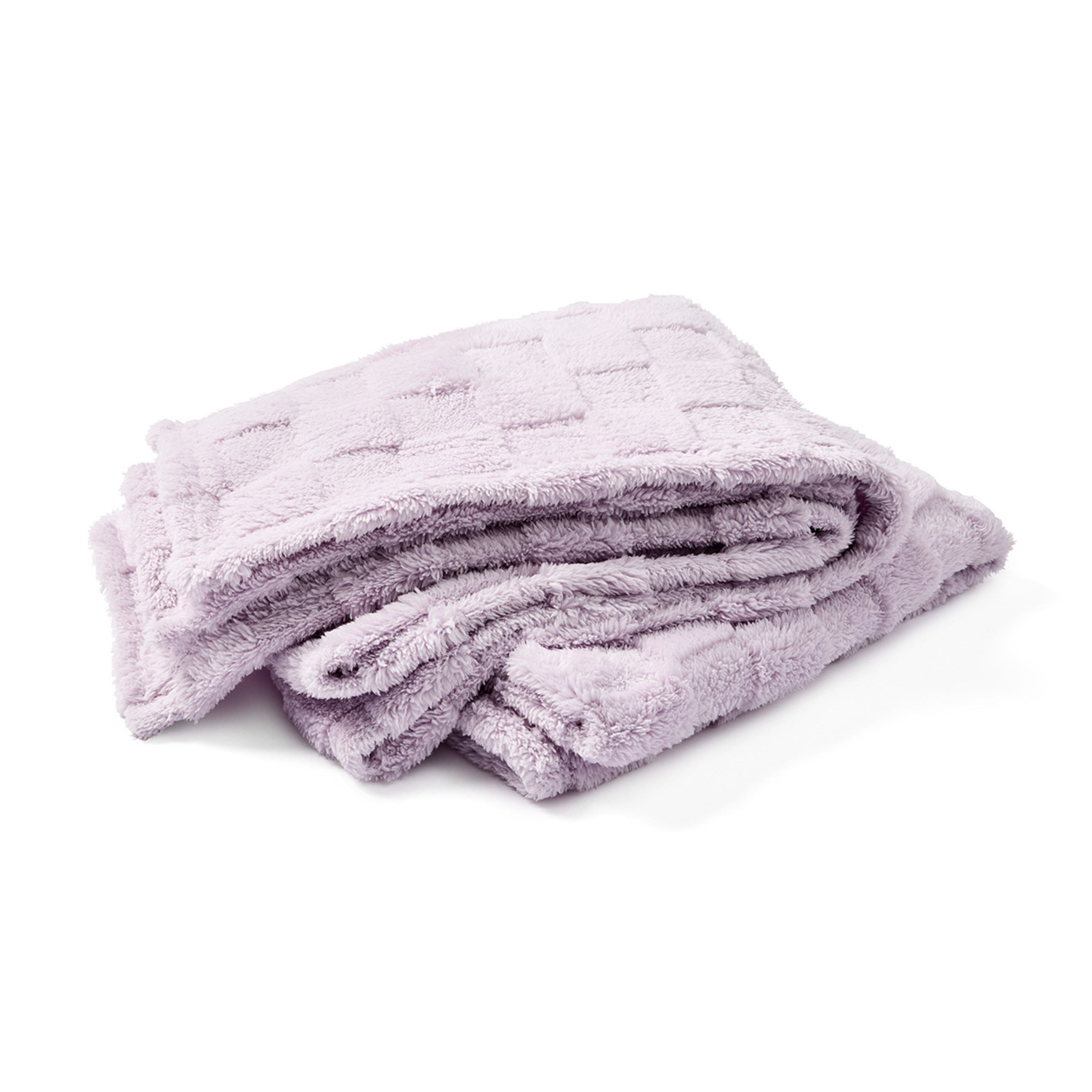 Soft Check Throw - Lilac - Kmart