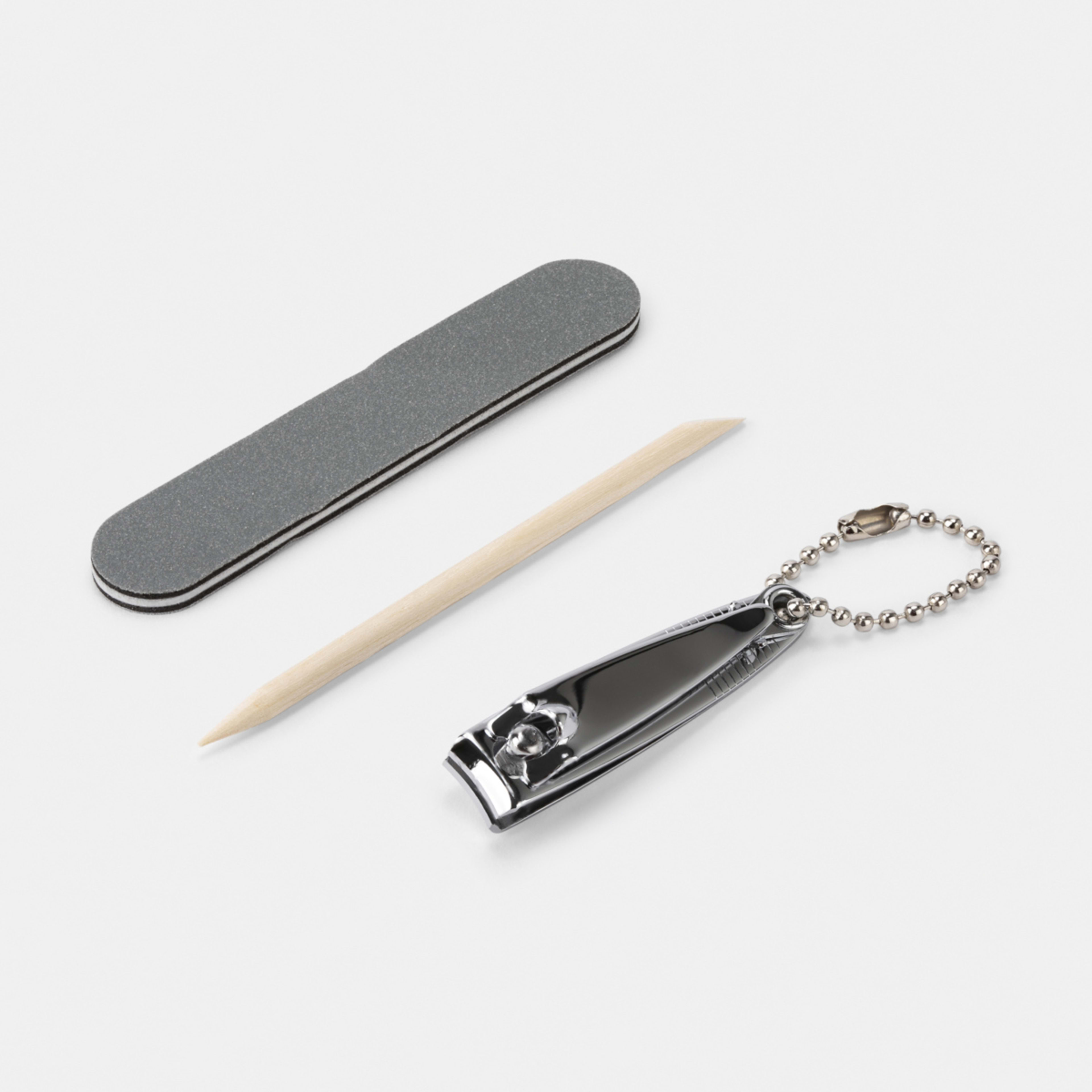 3-Piece Nail Clipper with Mini Nail Shaper and Cuticle Stick - Kmart