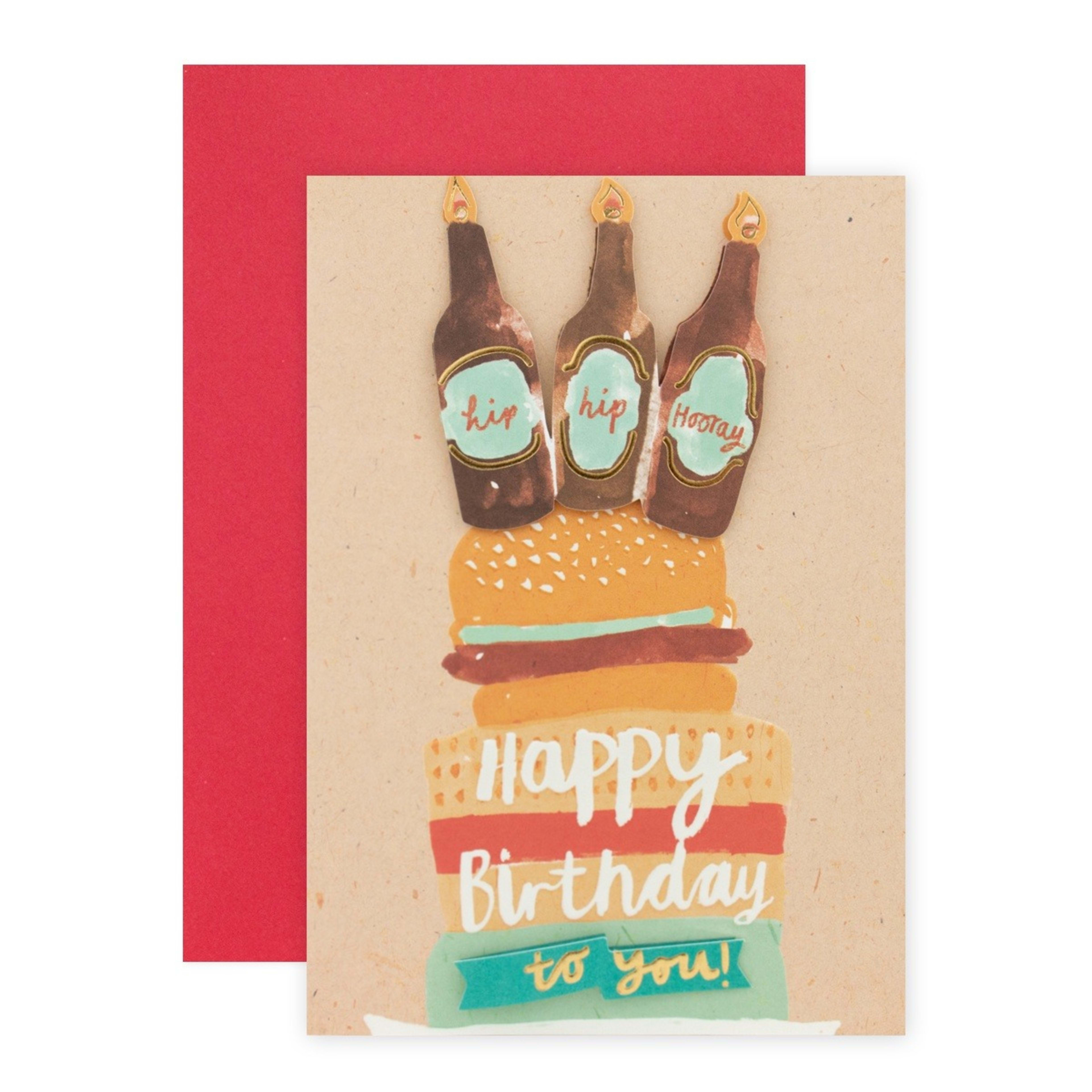 Connections from Hallmark Birthday Card - Burgers and Beer Cake - Kmart